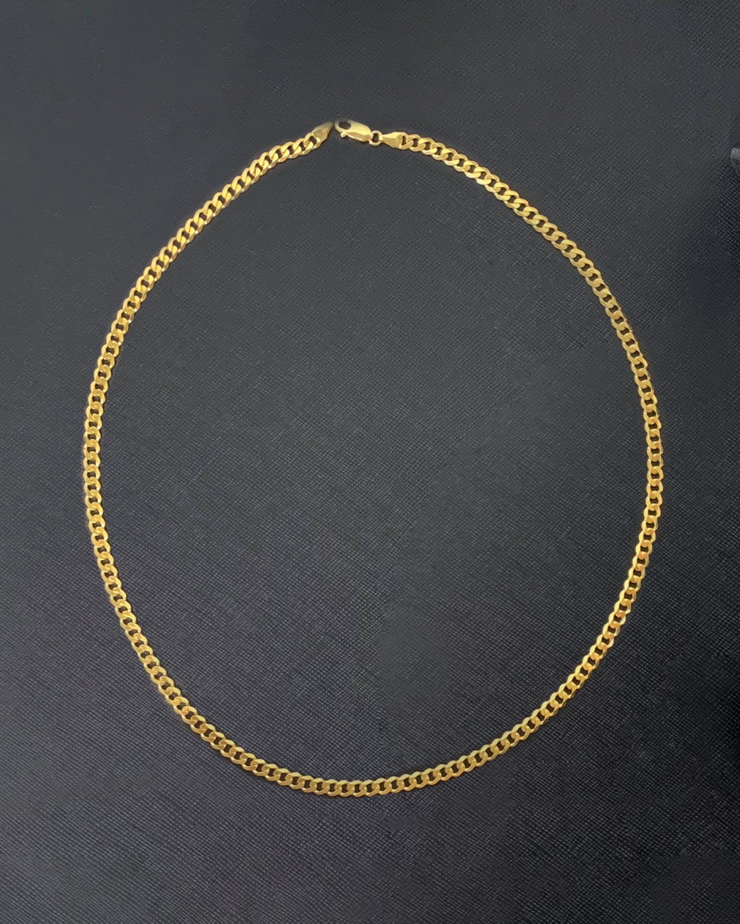 18K Yellow Gold Curb Link Chain 4mm 55cm – Luxsso