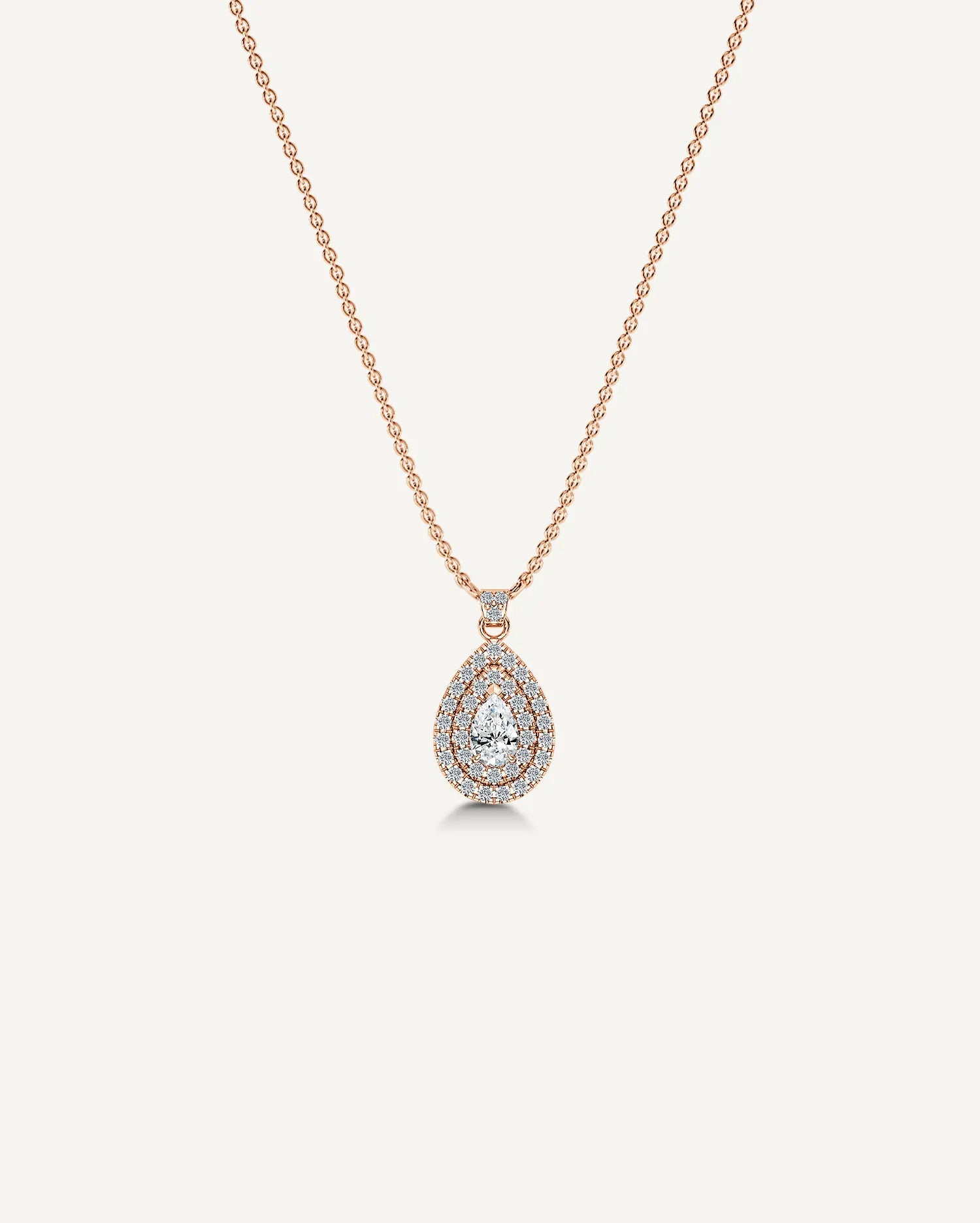 Pear Diamond Drop Single Halo Pendant – Luxsso